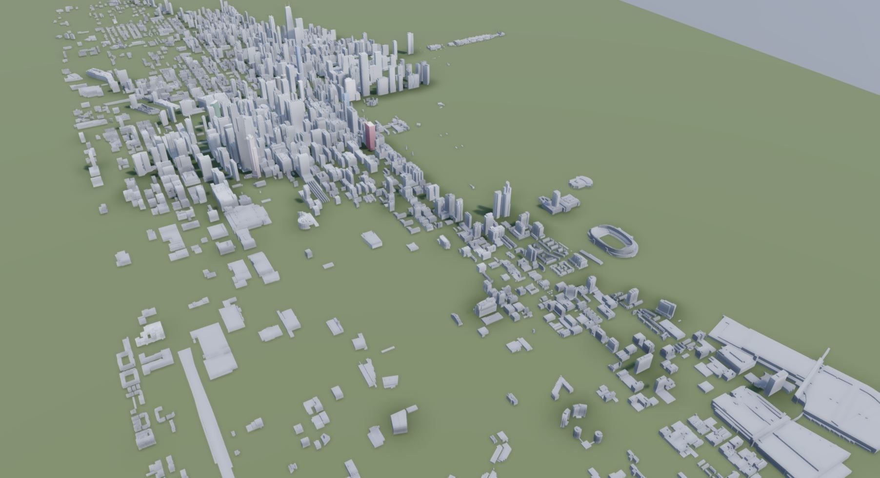 Chicago city lowpoly blocks kit 3D model | CGTrader