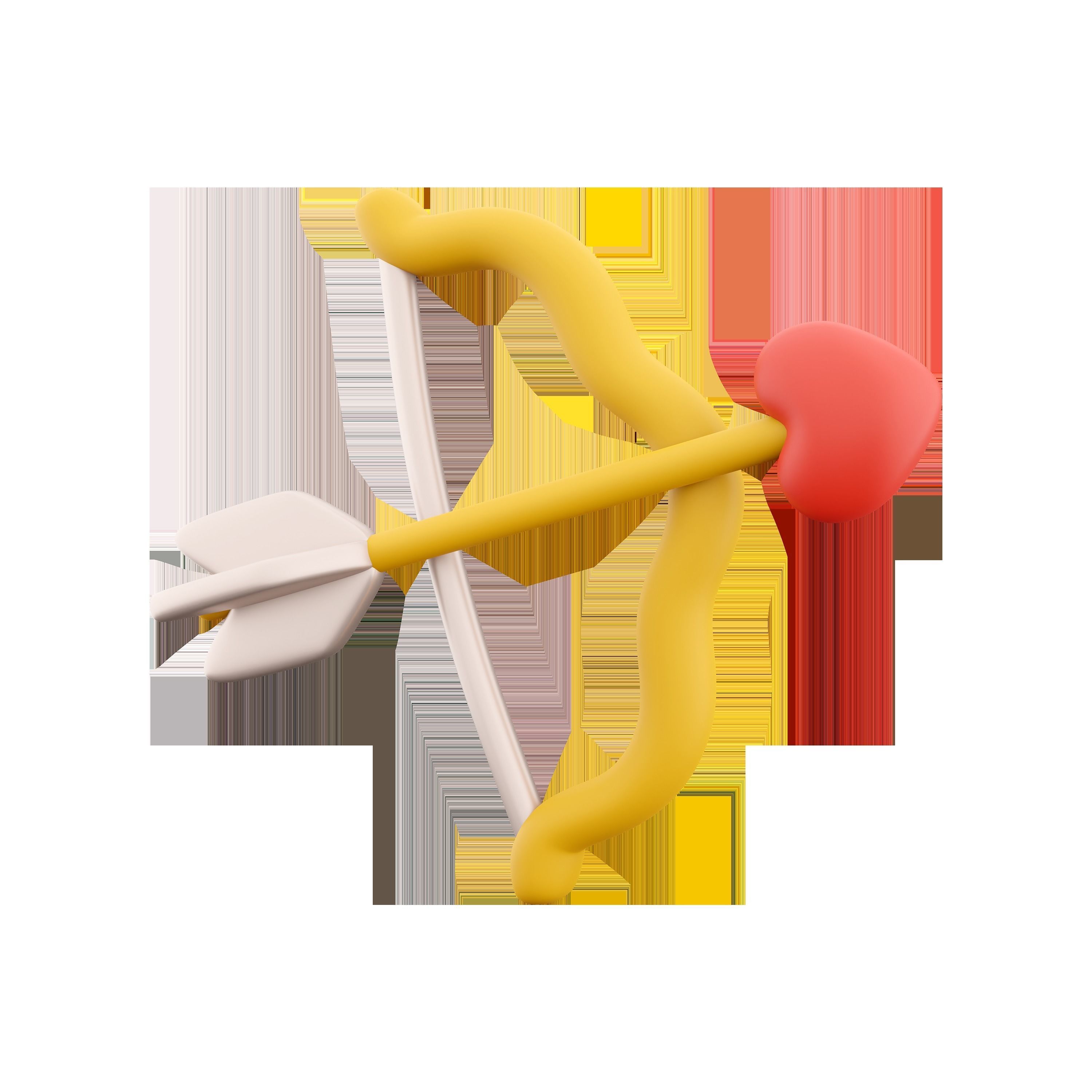 3d of cupid s bow with an arrow icon 3D model | CGTrader