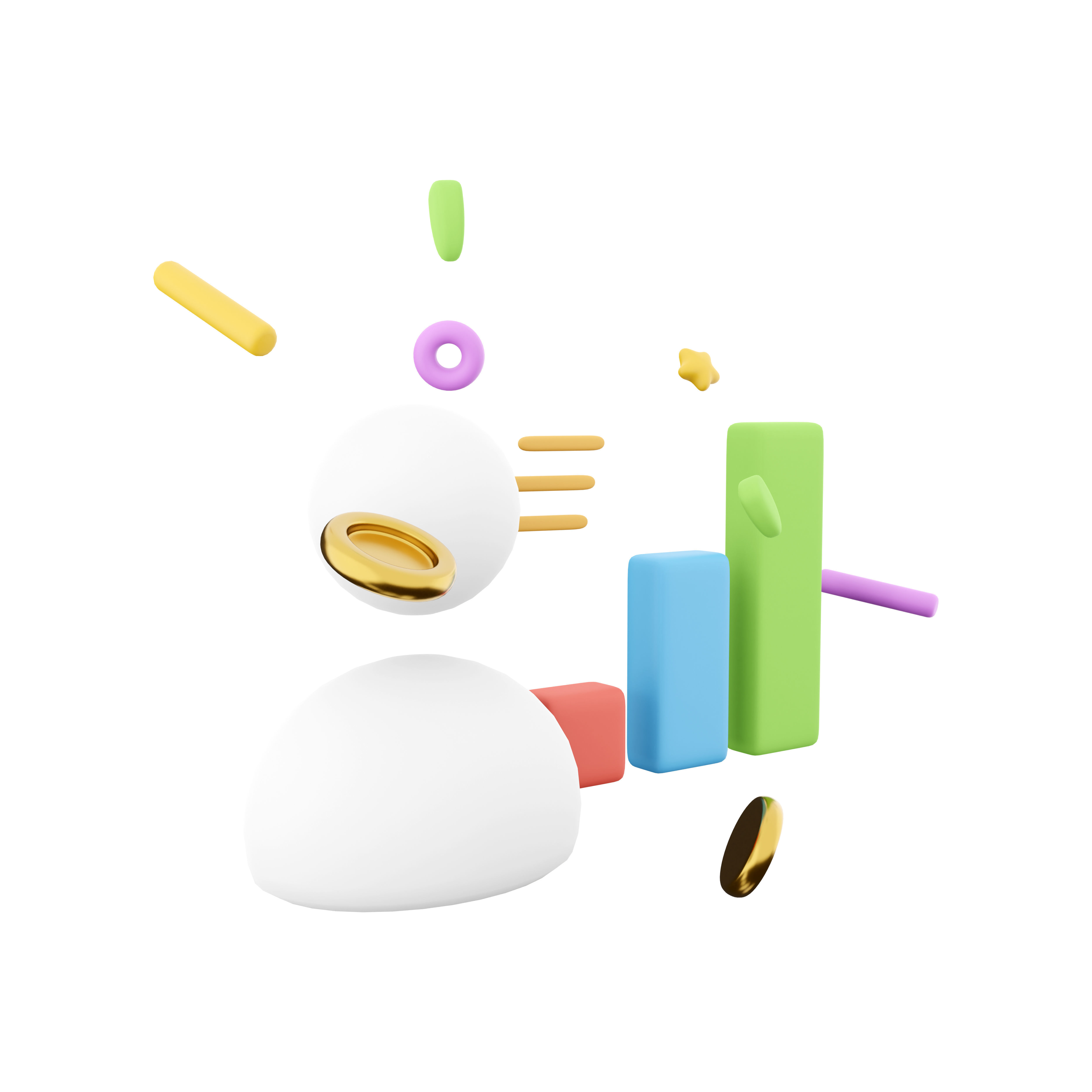 3d user with bar graph icon 3D model | CGTrader