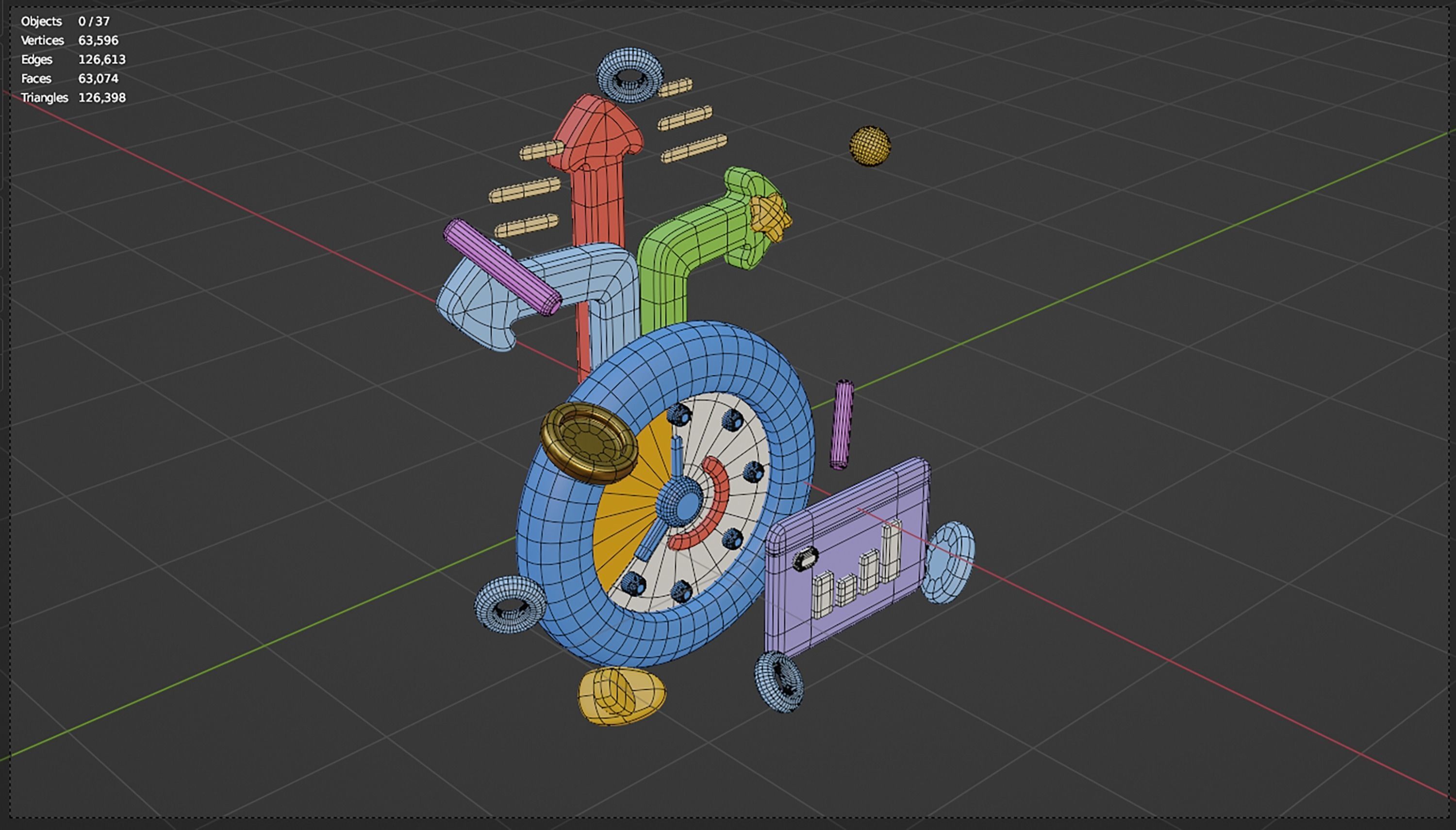 3d timer with growth histogram and arrows icon 3D model | CGTrader