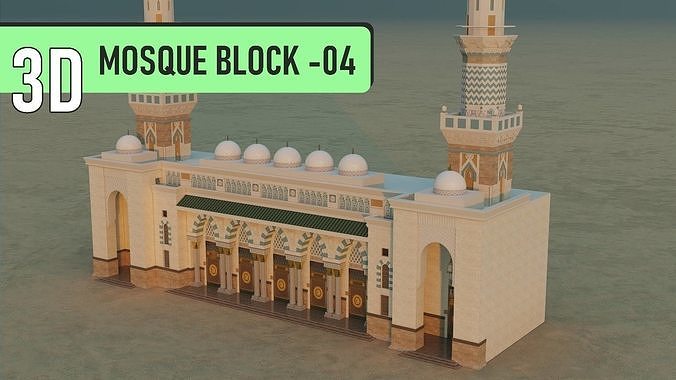 3D model Mosque Block 4 VR / AR / low-poly | CGTrader