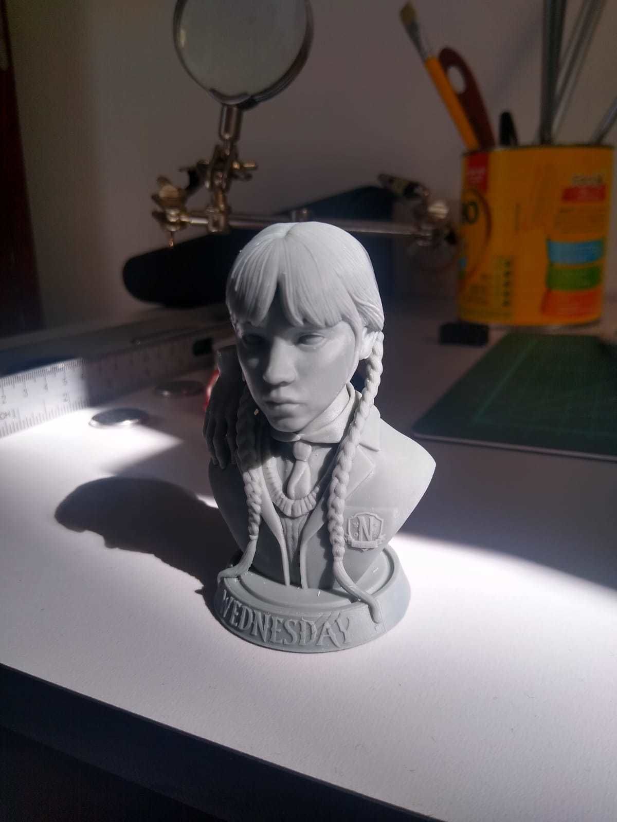 Wednesday Bust 3D model 3D printable | CGTrader