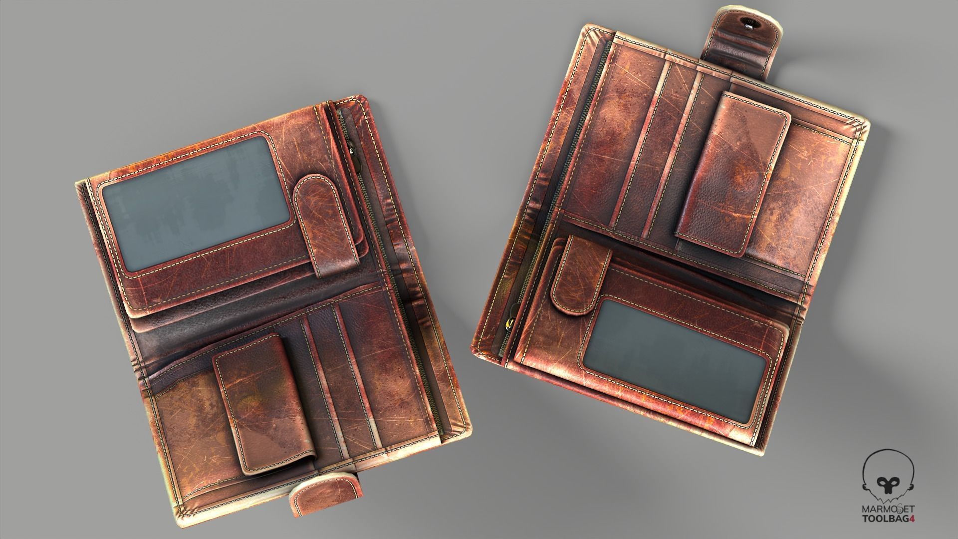 3D model Wallet scratched Leather VR / AR / low-poly | CGTrader