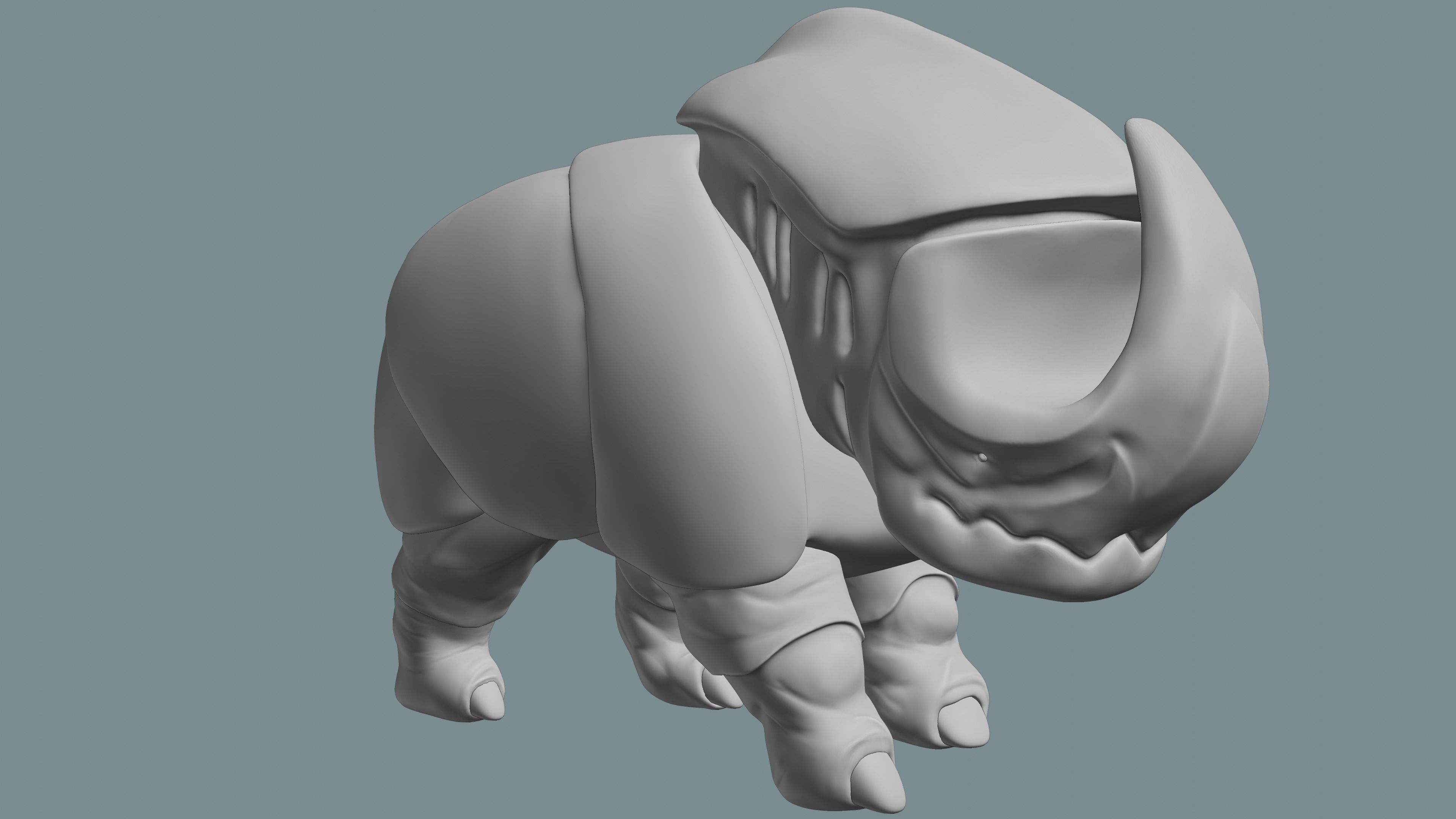 Golden Rhino 3D model 3D printable | CGTrader
