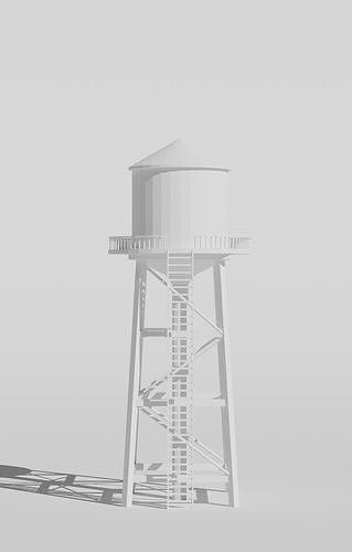 Low Poly Water Tower free VR / AR / low-poly 3D model | CGTrader