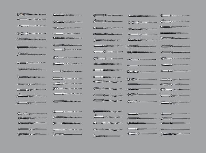 WANDS collection Hogwarts Gameassets 3D model | CGTrader