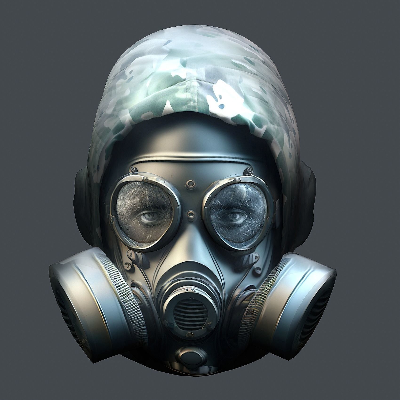 3D model Gas mask helmet 3d model military combat Low-poly 3D model VR ...