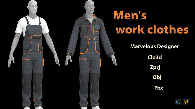 Men Work Clothes 3D model | CGTrader