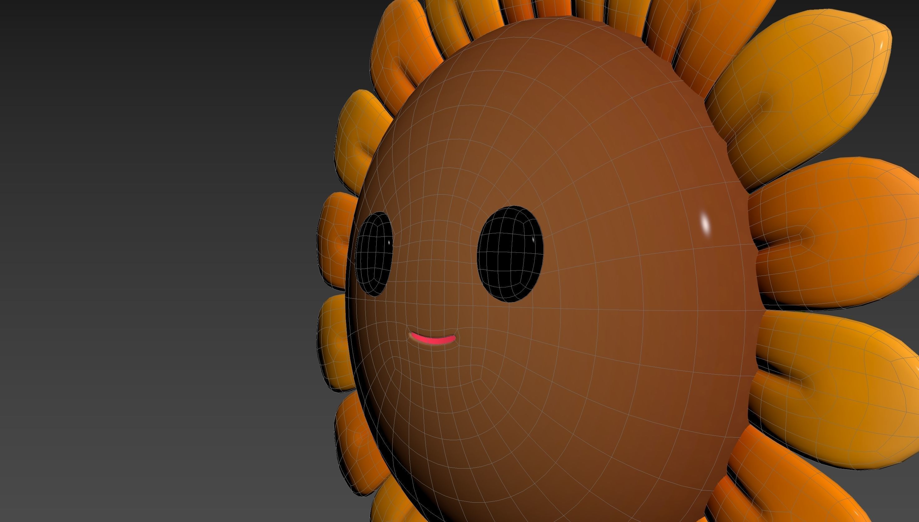 Character227 Cartoon Sunflower 3D model | CGTrader