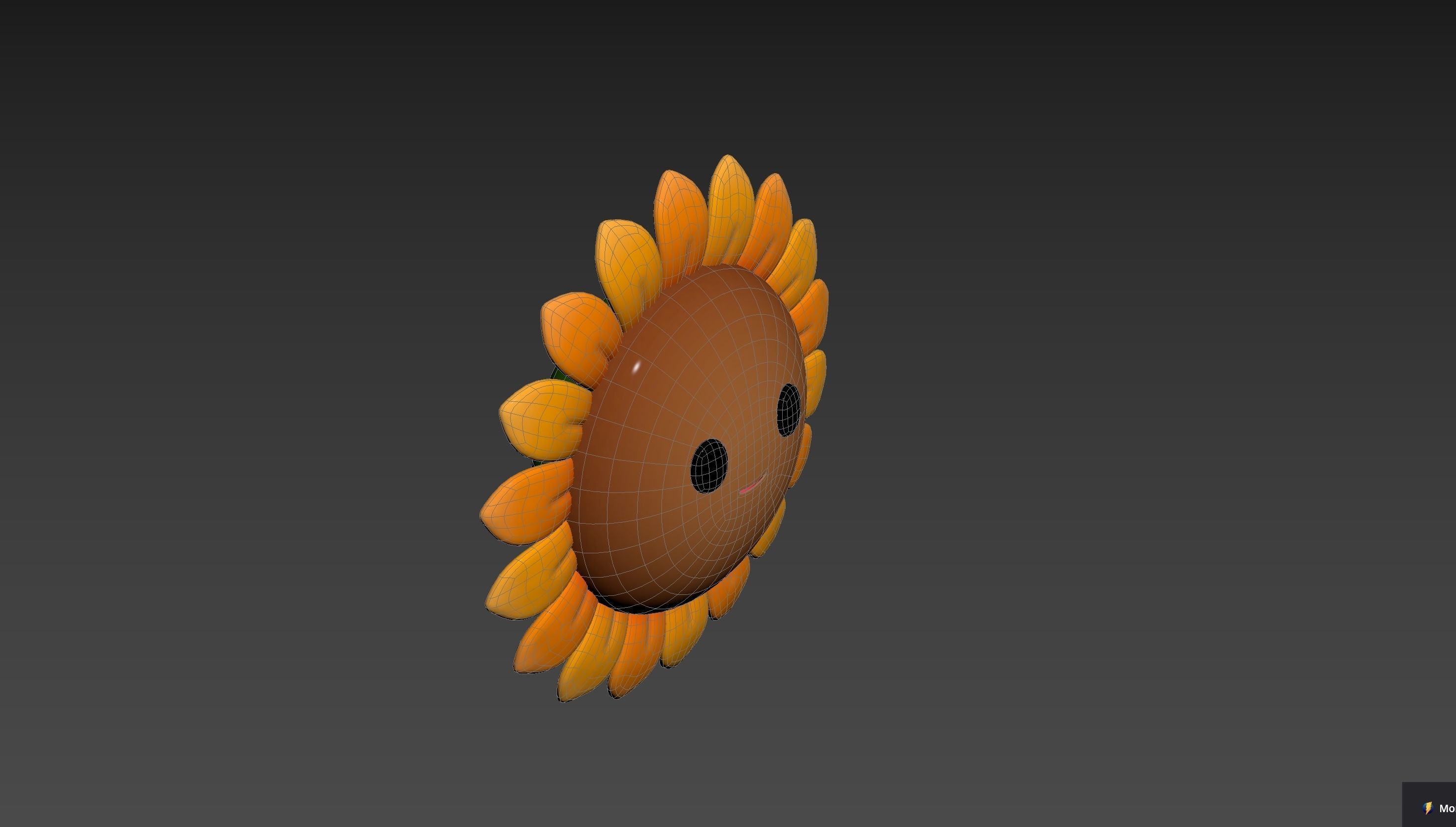 Character227 Cartoon Sunflower 3D model | CGTrader