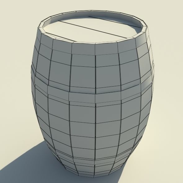 3D model Wooden Cask low-poly 3d model VR / AR / low-poly | CGTrader