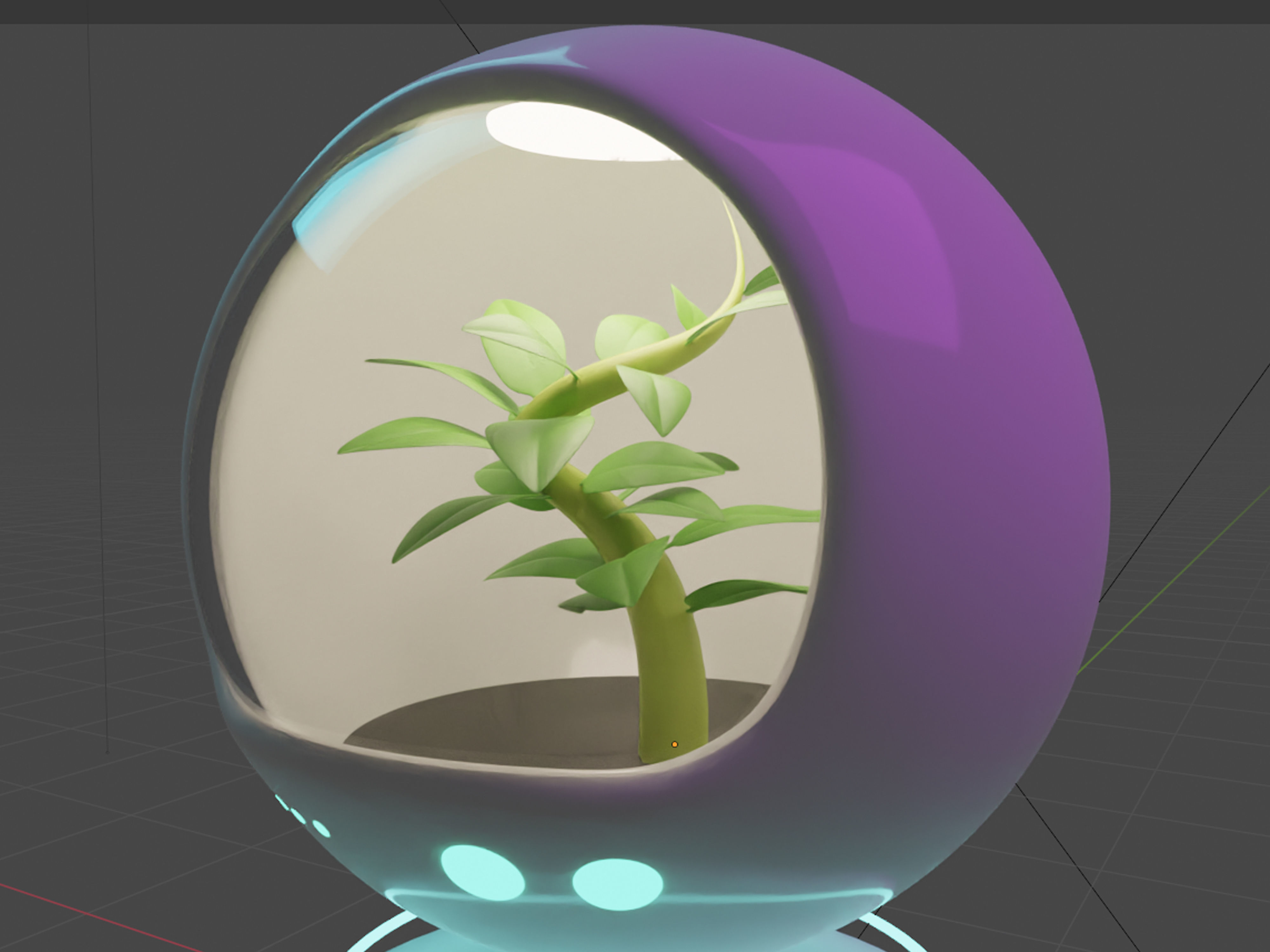 Sci-fi plant in capsule 3D model | CGTrader