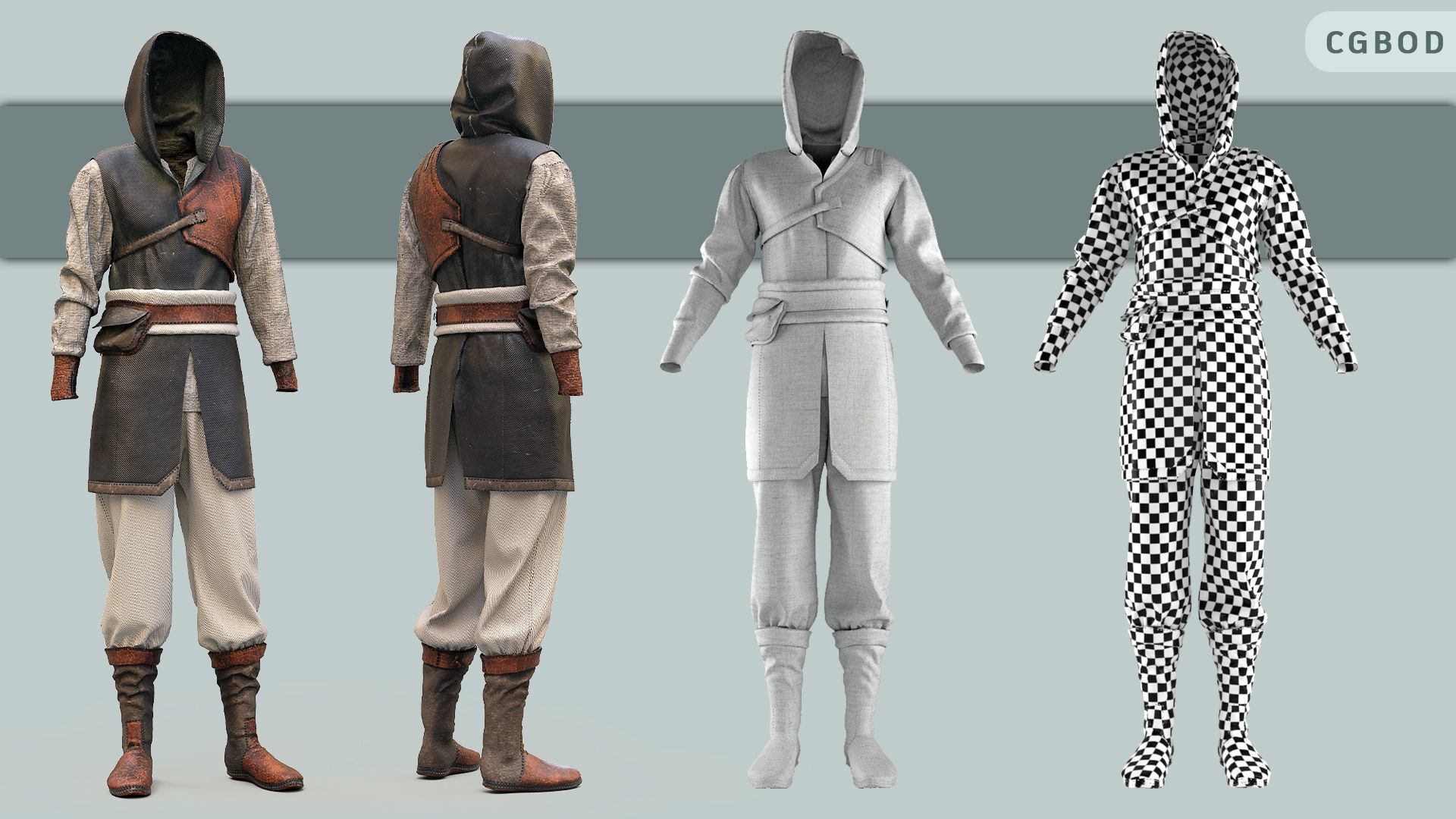Medieval Male Outfits pack 3D model | CGTrader