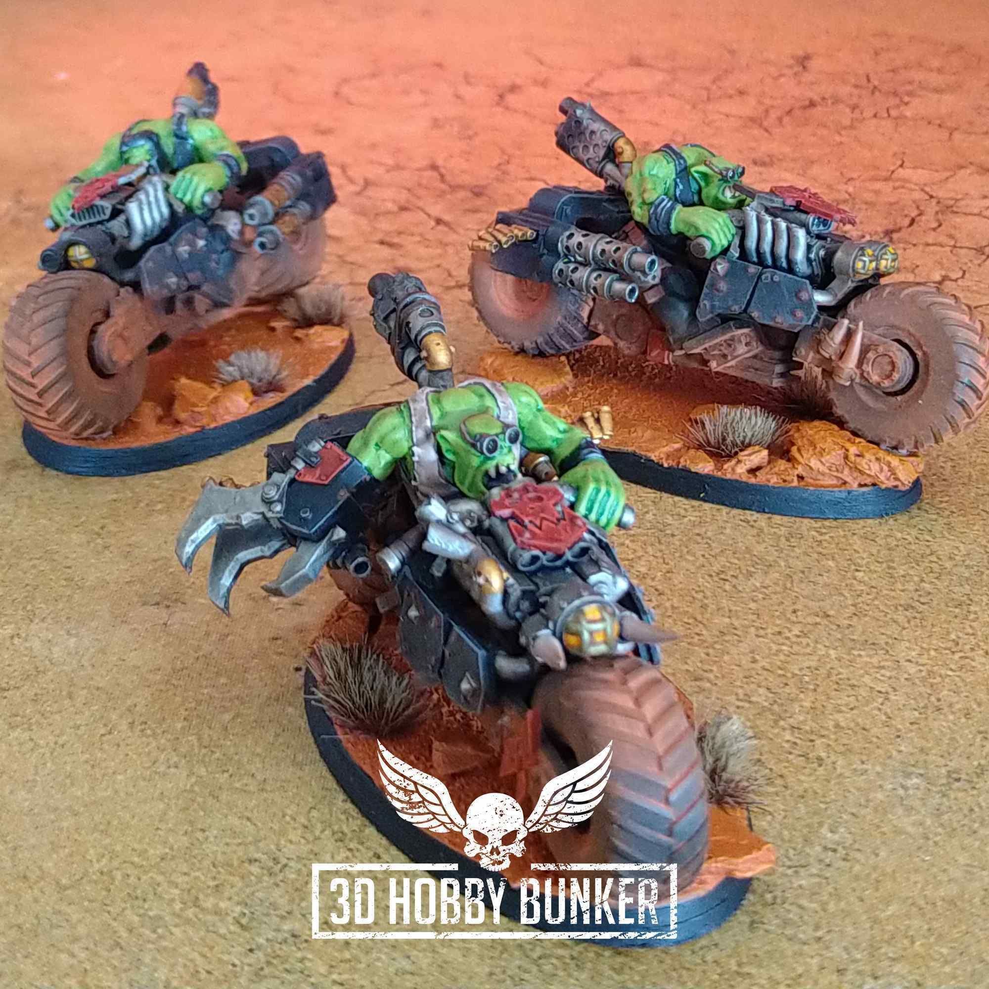 Ork war riders on bikes 3D model 3D printable | CGTrader