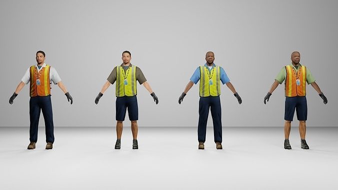 3D model Worker Pack Low-poly 3D model VR / AR / low-poly | CGTrader