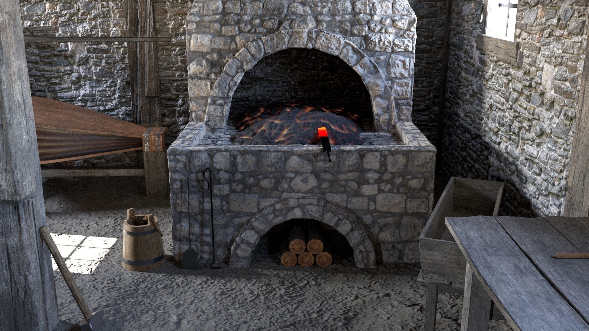 Medieval Armory and Smithy Building 3D model | CGTrader