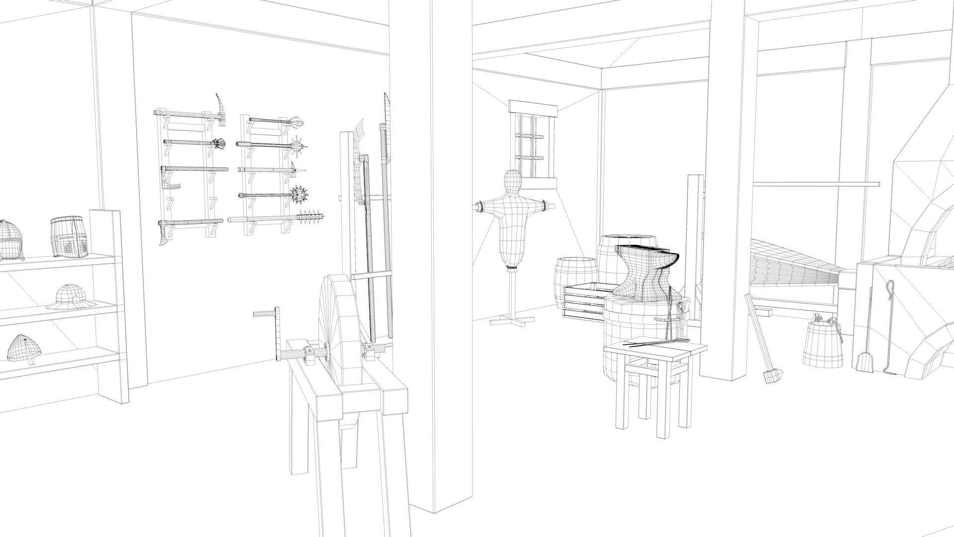 Medieval Armory and Smithy Building 3D model | CGTrader