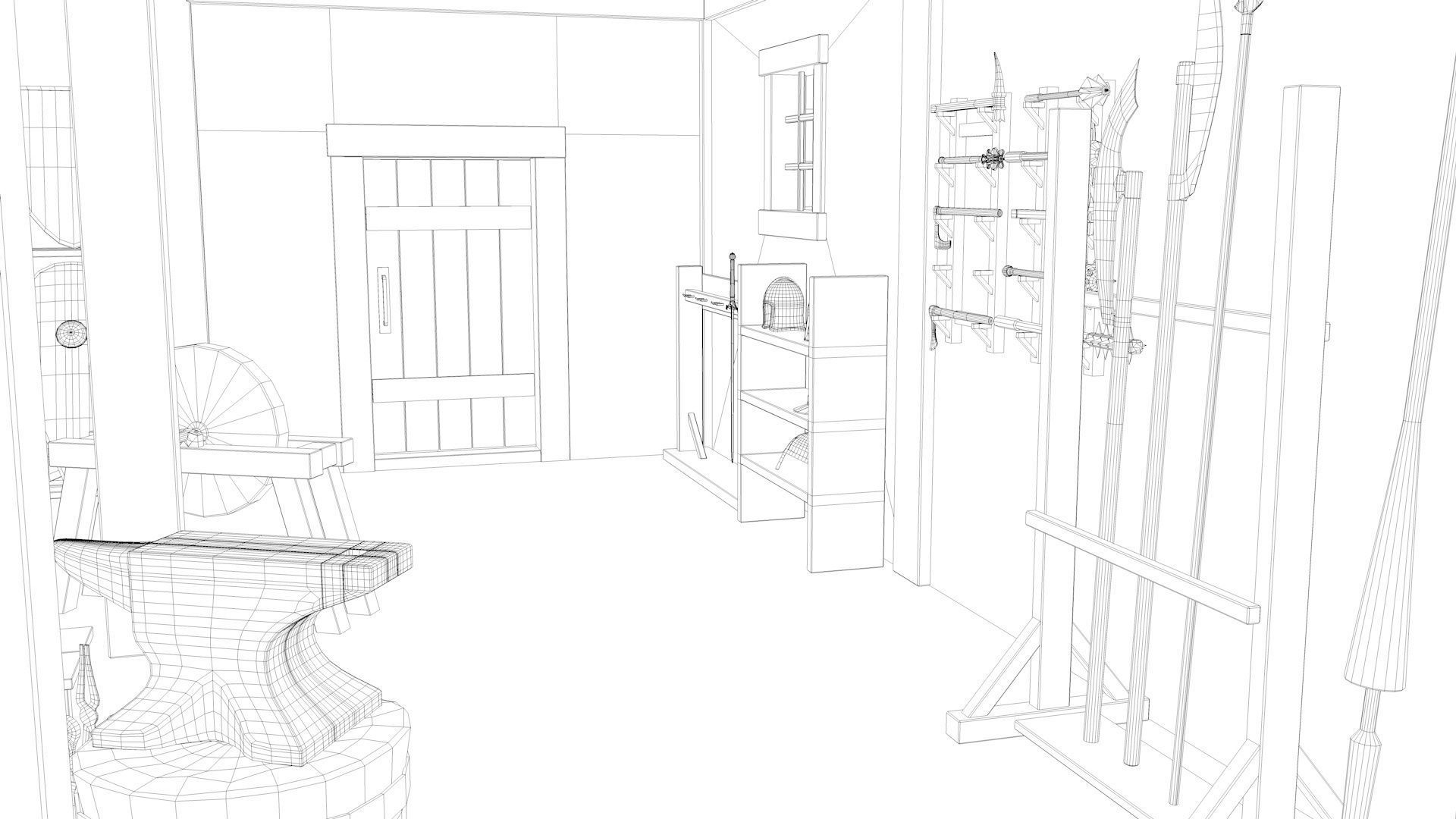 Medieval Armory and Smithy Building 3D model | CGTrader