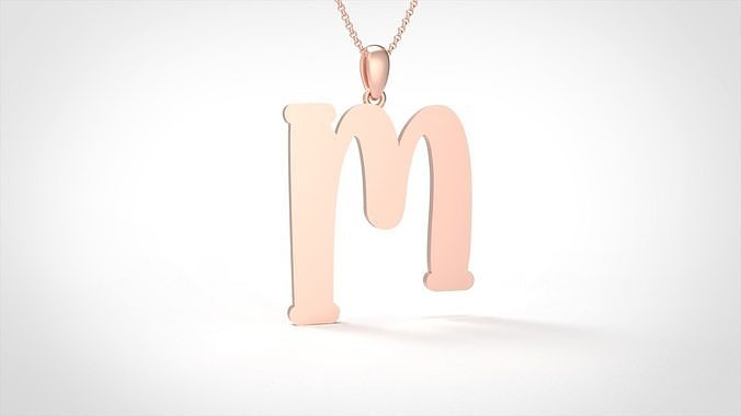 Model 990 M Bone Initial Letter Alphabet Pendant 3D model 3D printable ...