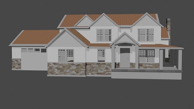 American house in 3d model 3D model | CGTrader