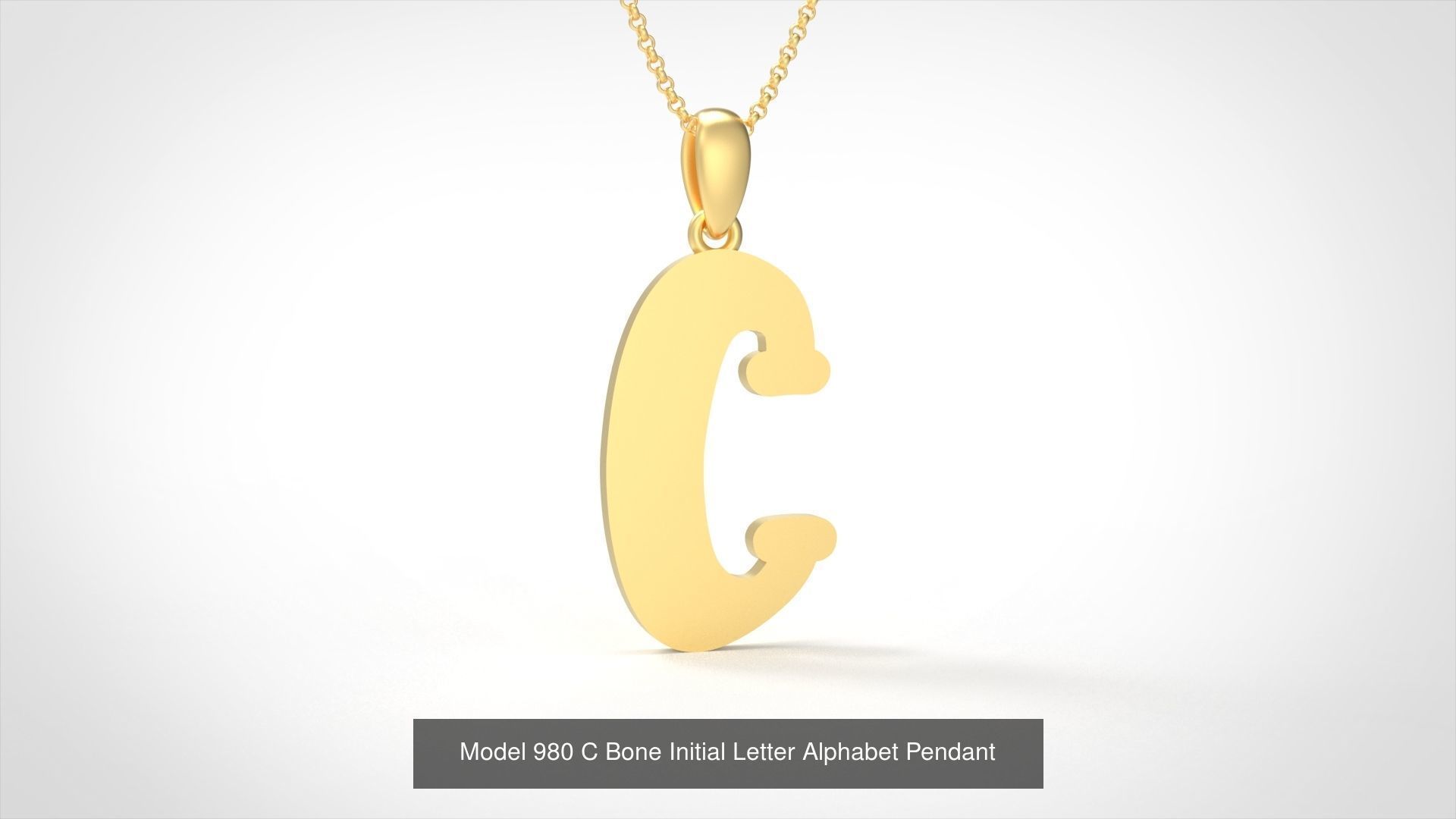 Bone Initial Letter Alphabet Pendant Collection | CGTrader