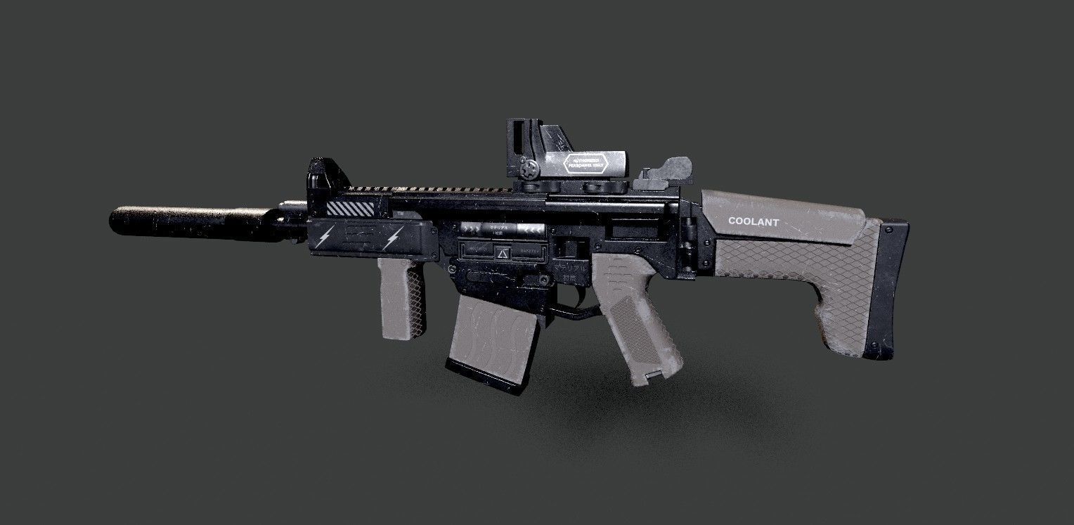 Assault rifle free VR / AR / low-poly 3D model | CGTrader