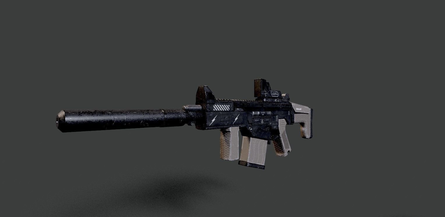 Assault rifle free VR / AR / low-poly 3D model | CGTrader