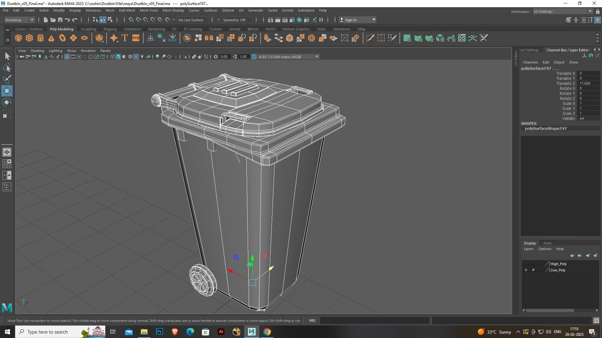3D model 3D Dirty Dustbin VR / AR / low-poly | CGTrader