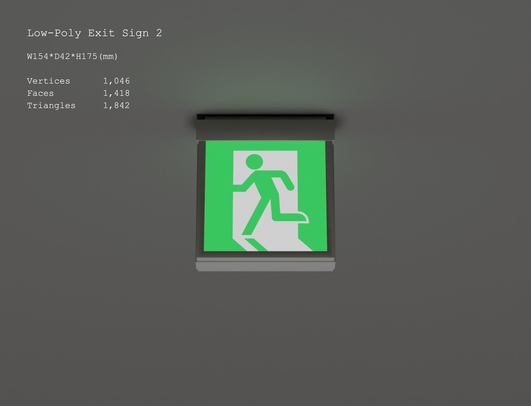 3D model Low-Poly Exit Sign VR / AR / low-poly | CGTrader