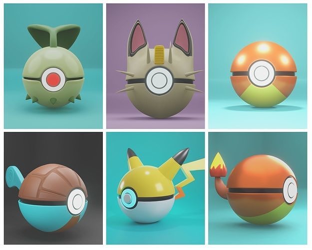 pokiball 3d model pack 3D Model Collection | CGTrader