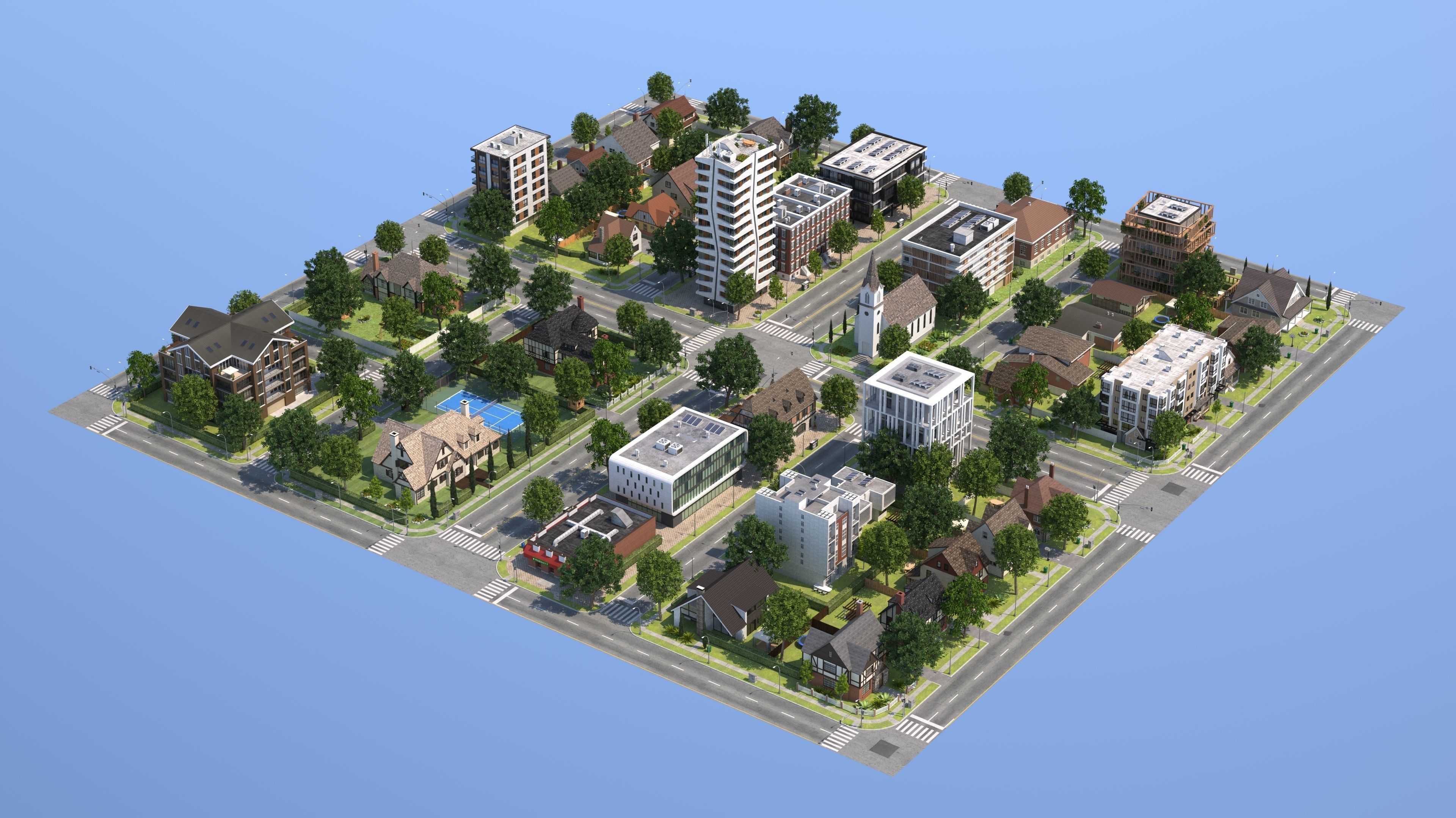 Suburb City 3D model | CGTrader