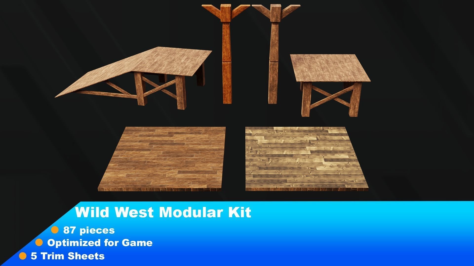3D model Wild west Modular Kit VR / AR / low-poly | CGTrader