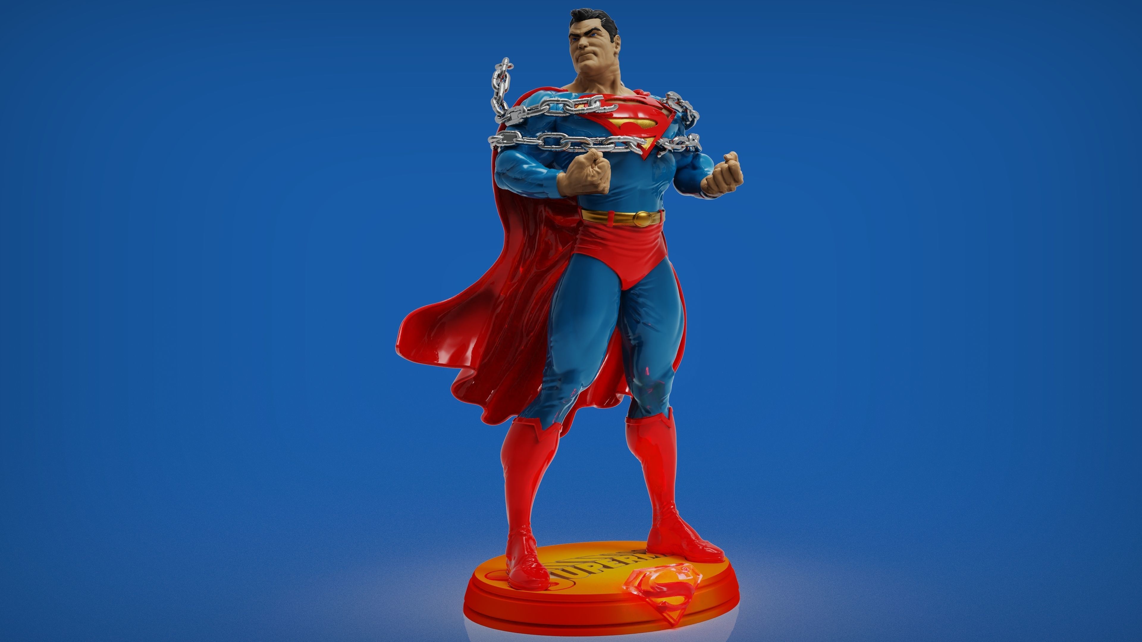 Superman Breaking Chains 3D model 3D printable | CGTrader