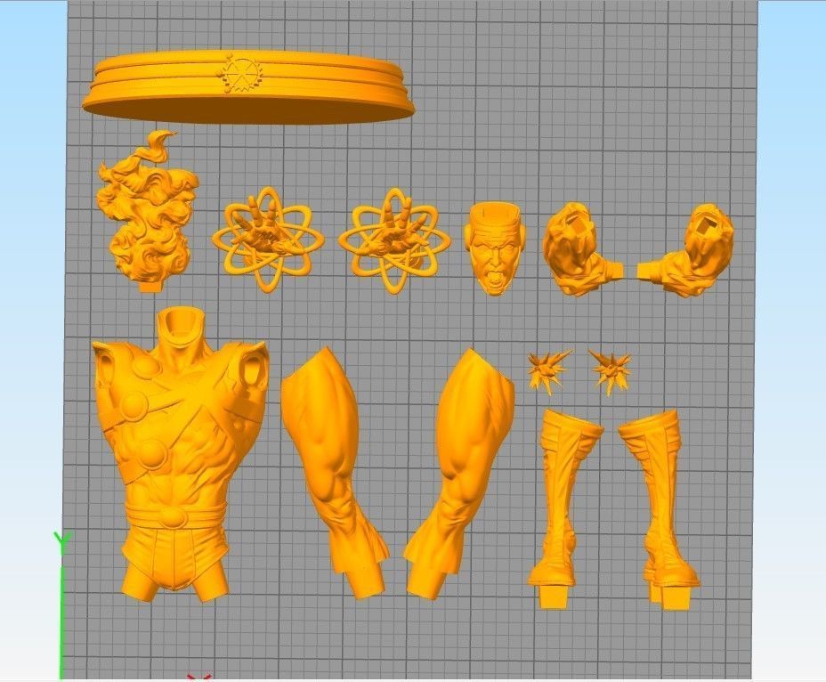 Firestorm statue of superhero with flames 3D model 3D printable | CGTrader