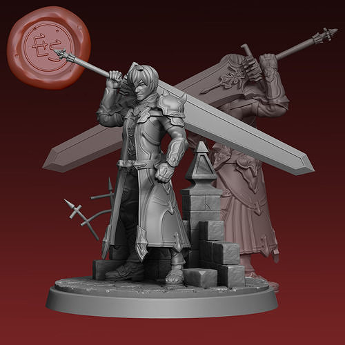 Warrior of Darkness - FFXIV - 32mm Miniature 3D model 3D printable ...