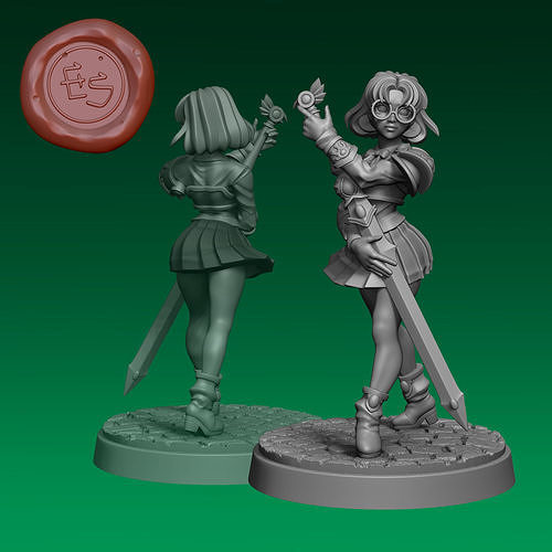 Fuu Hououji - Magic Knight Rayearth - 32mm Miniature 3D model 3D ...