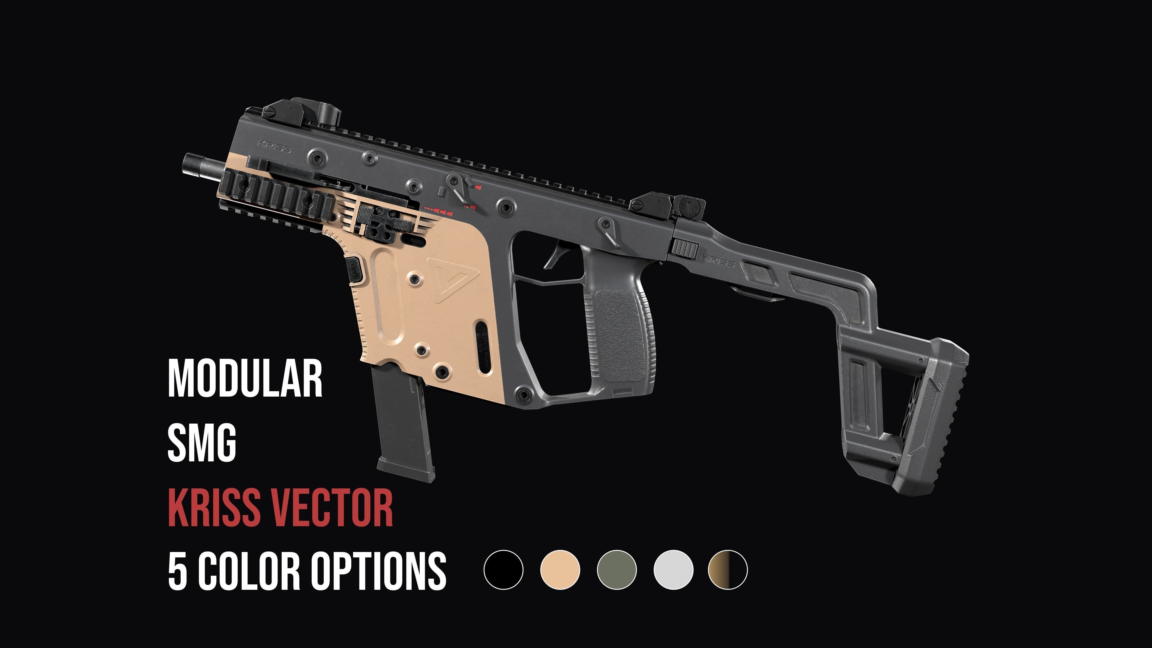3D model Modular SMG Kriss Vector gen2 VR / AR / low-poly | CGTrader