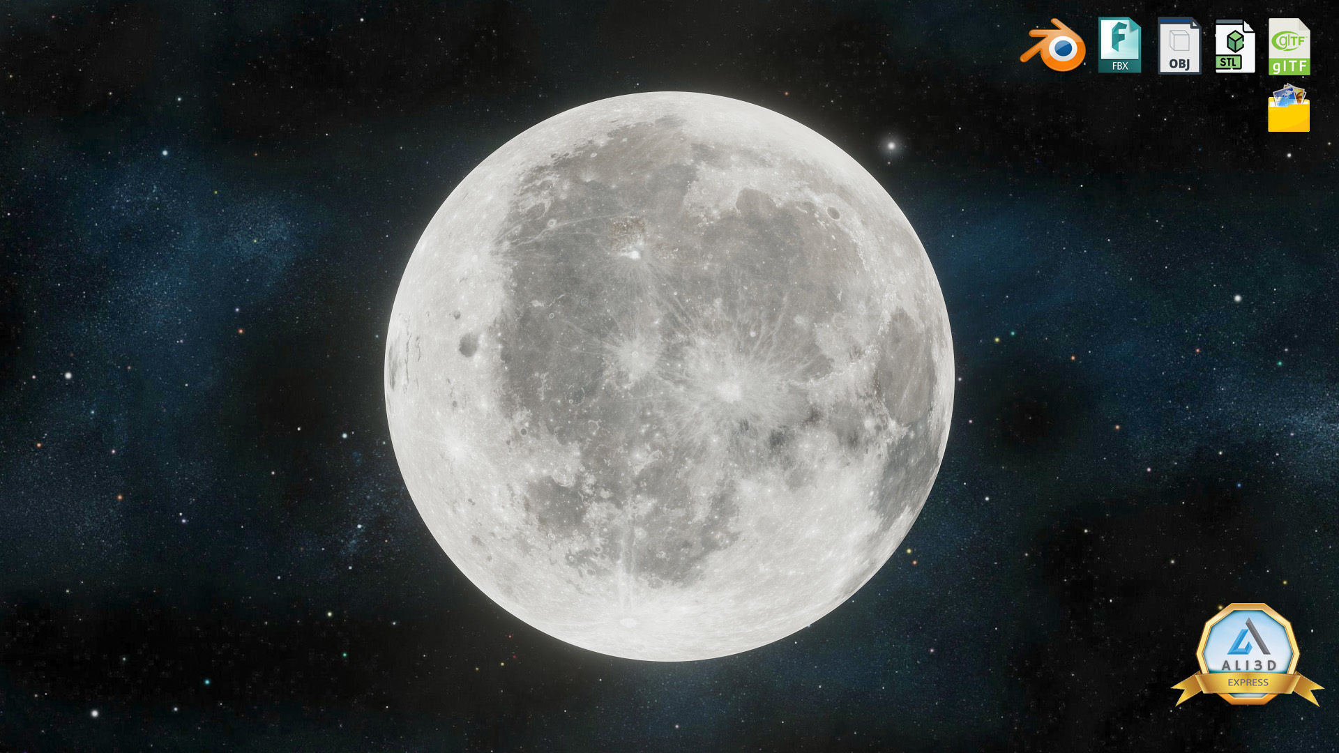 3D model The Moon with 16K Texture and Height Map VR / AR / low-poly ...