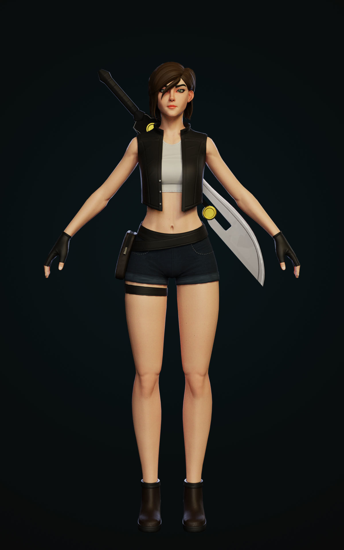 3D model Female Character Reworked PBR Game Ready VR / AR / low-poly ...