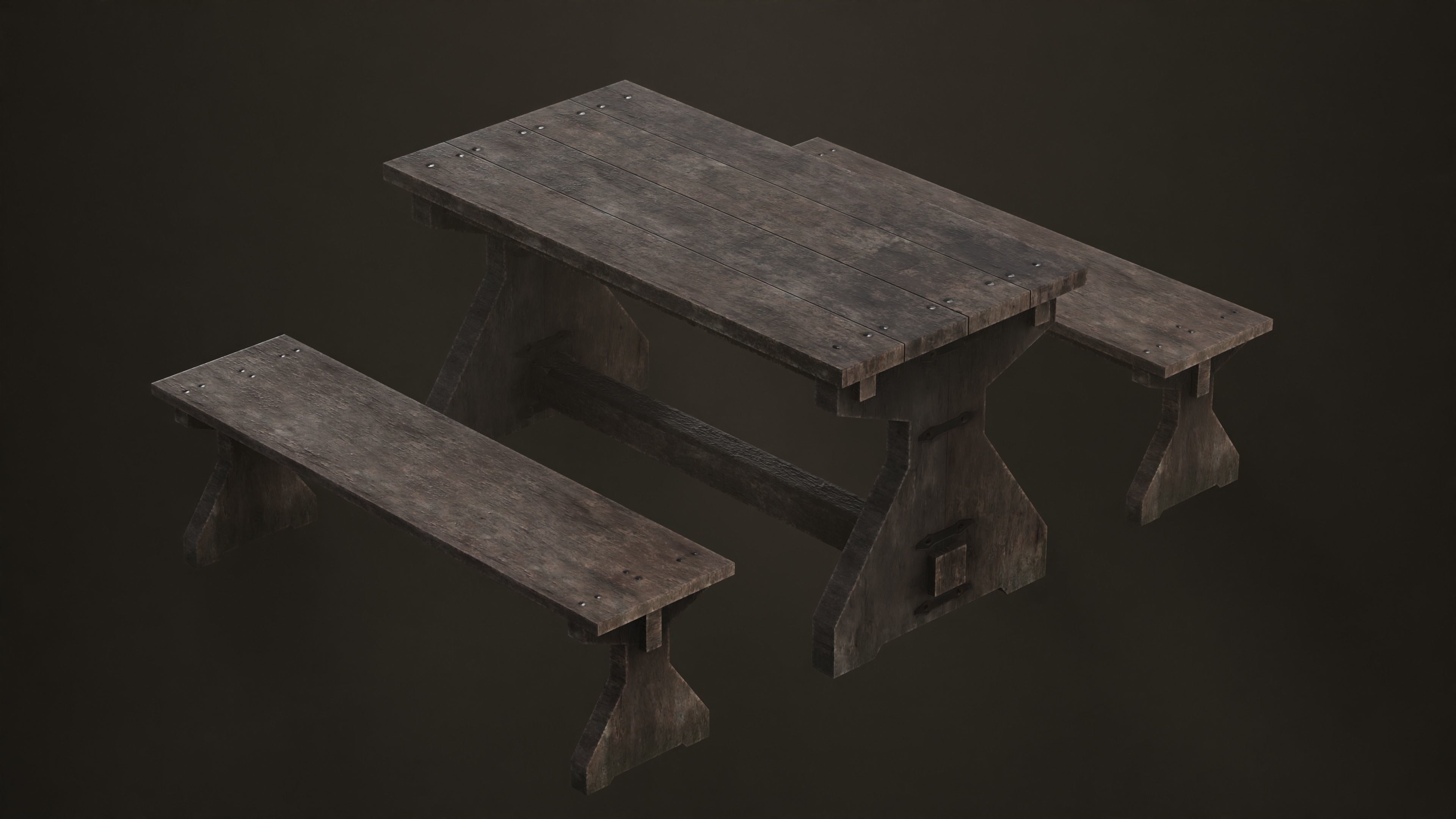 Medieval Dining Table free VR / AR / low-poly 3D model | CGTrader