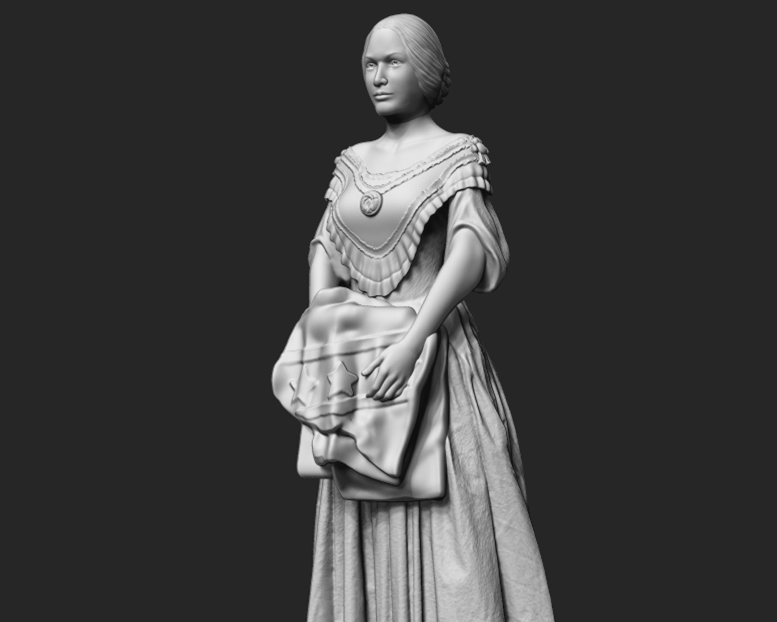 Varina Howell Davis sculpture 3D model 3D printable | CGTrader