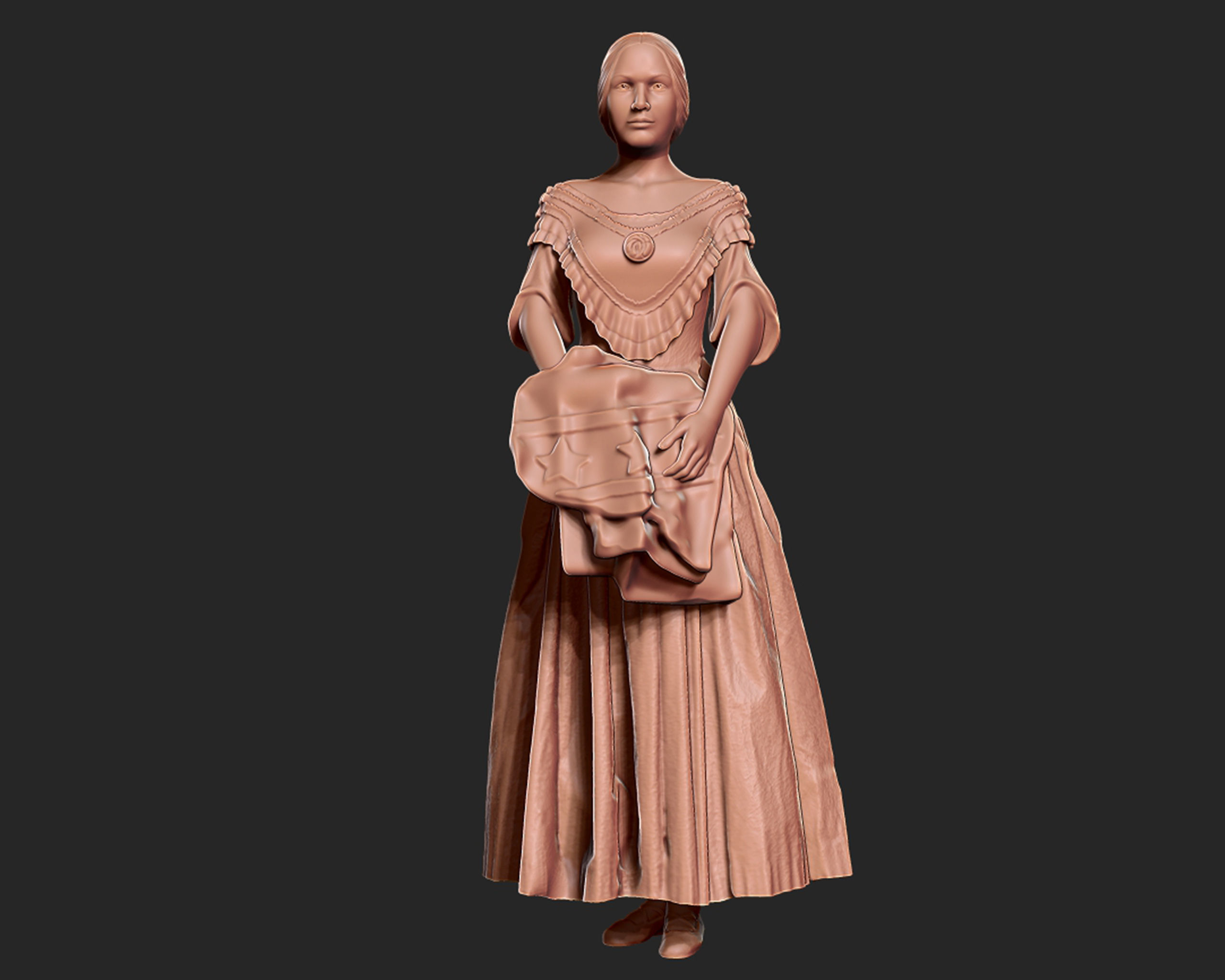 Varina Howell Davis sculpture 3D model 3D printable | CGTrader