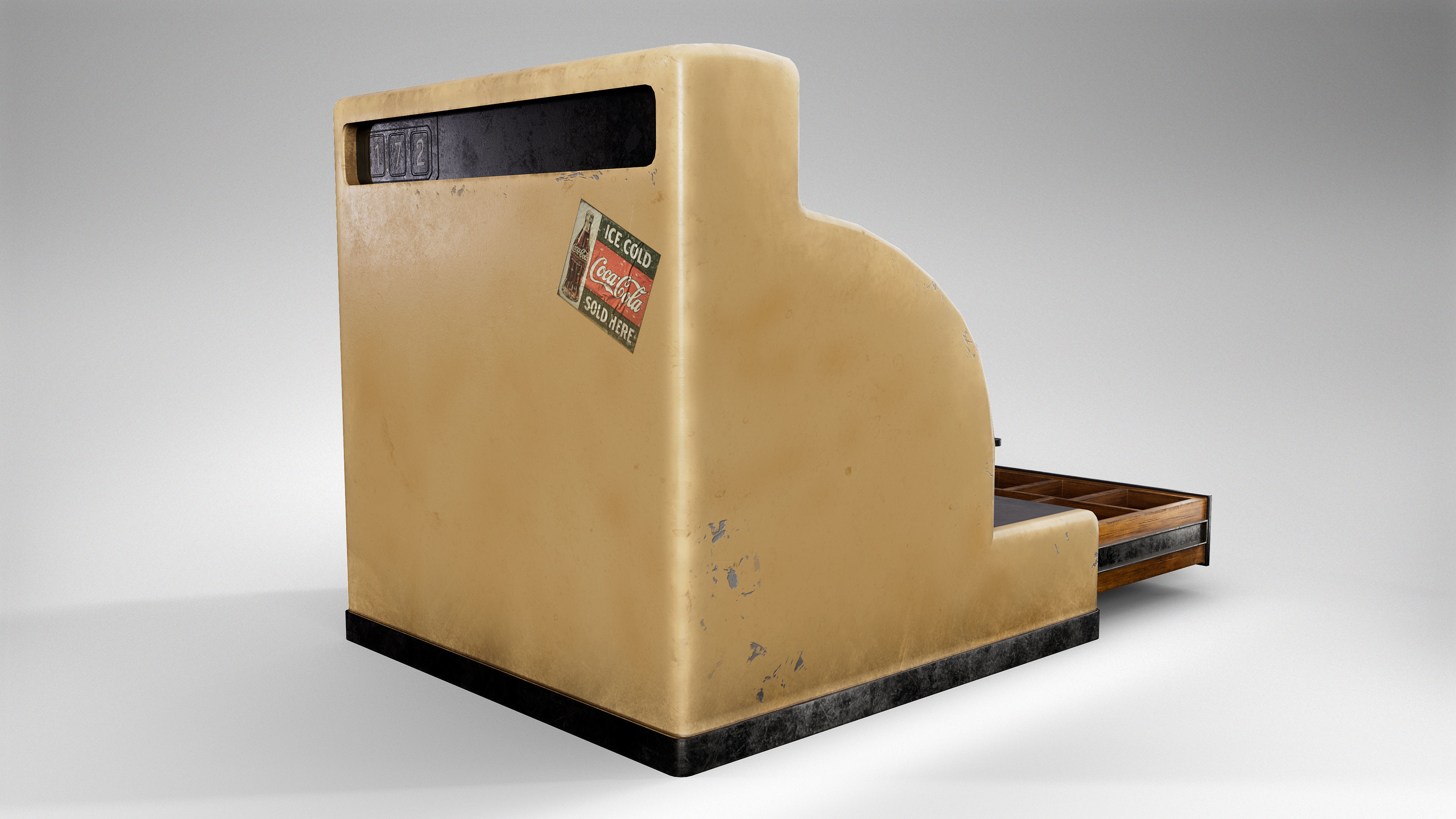 3D model Old Cash Register - Retro Diner Cash Machine VR / AR / low ...