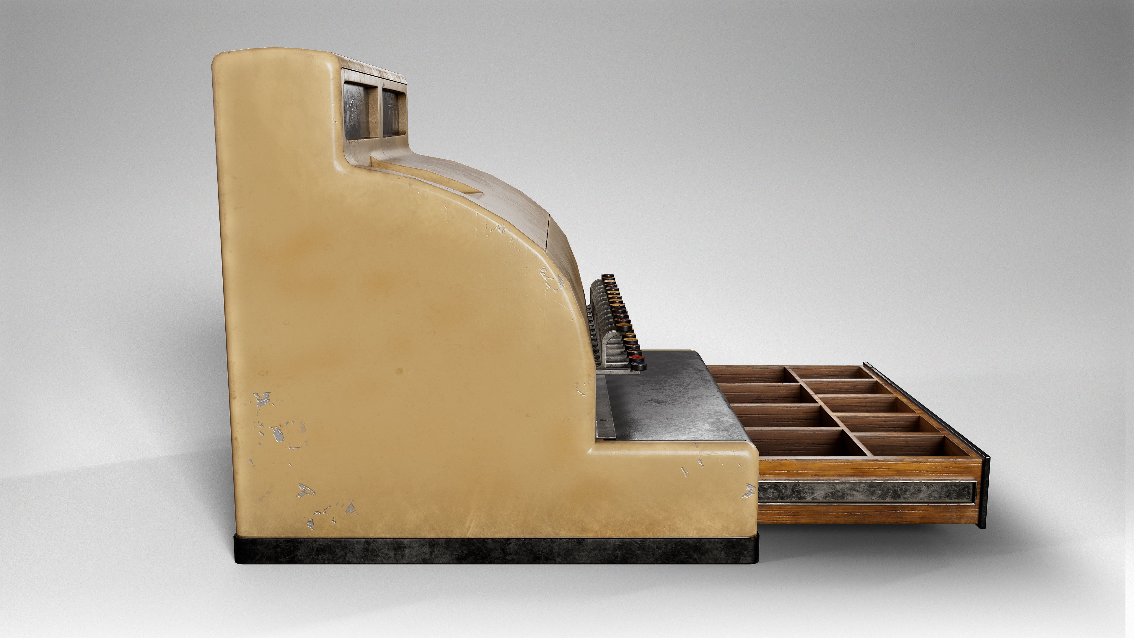 3D model Old Cash Register - Retro Diner Cash Machine VR / AR / low ...
