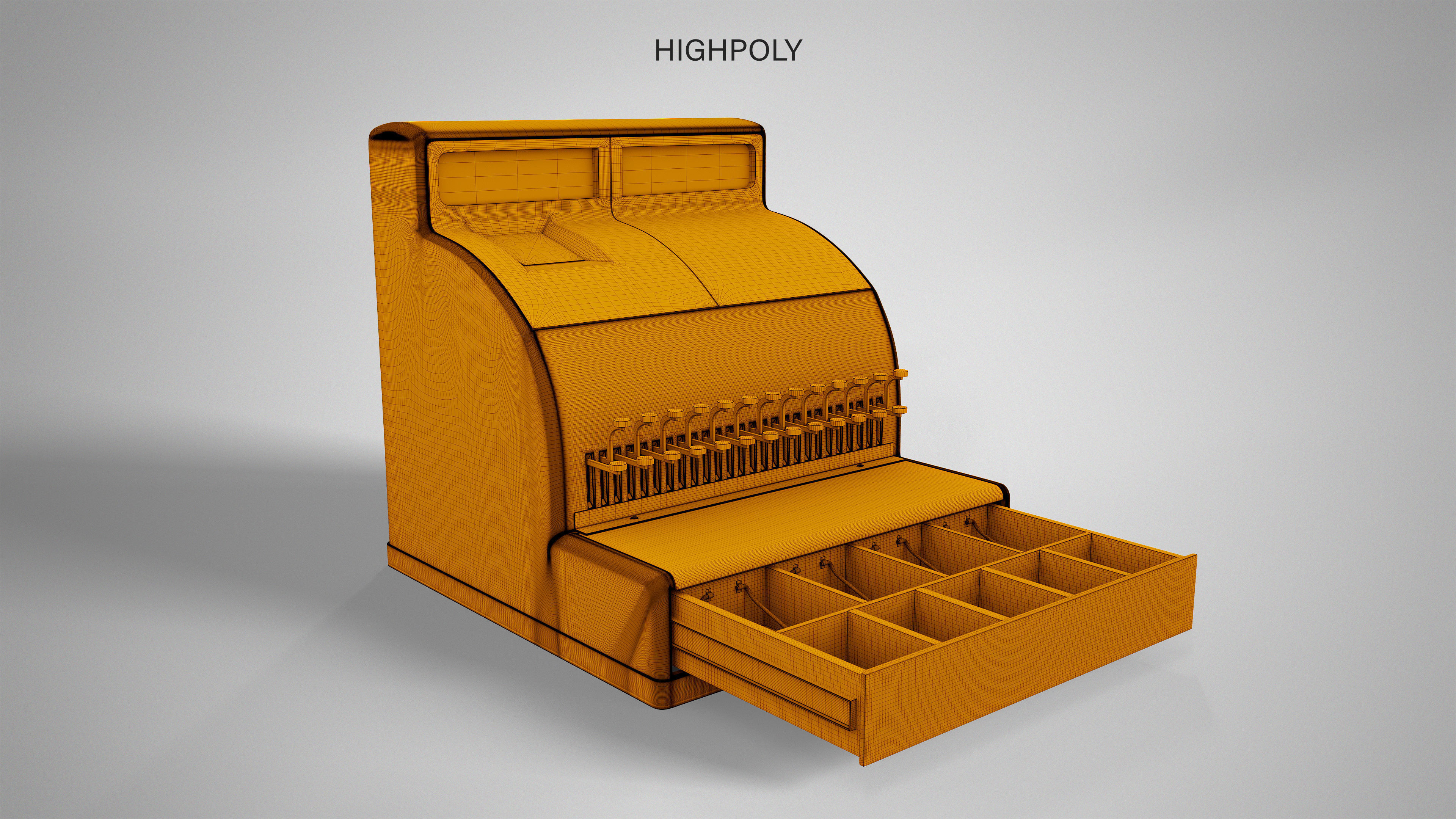 3D model Old Cash Register - Retro Diner Cash Machine VR / AR / low ...