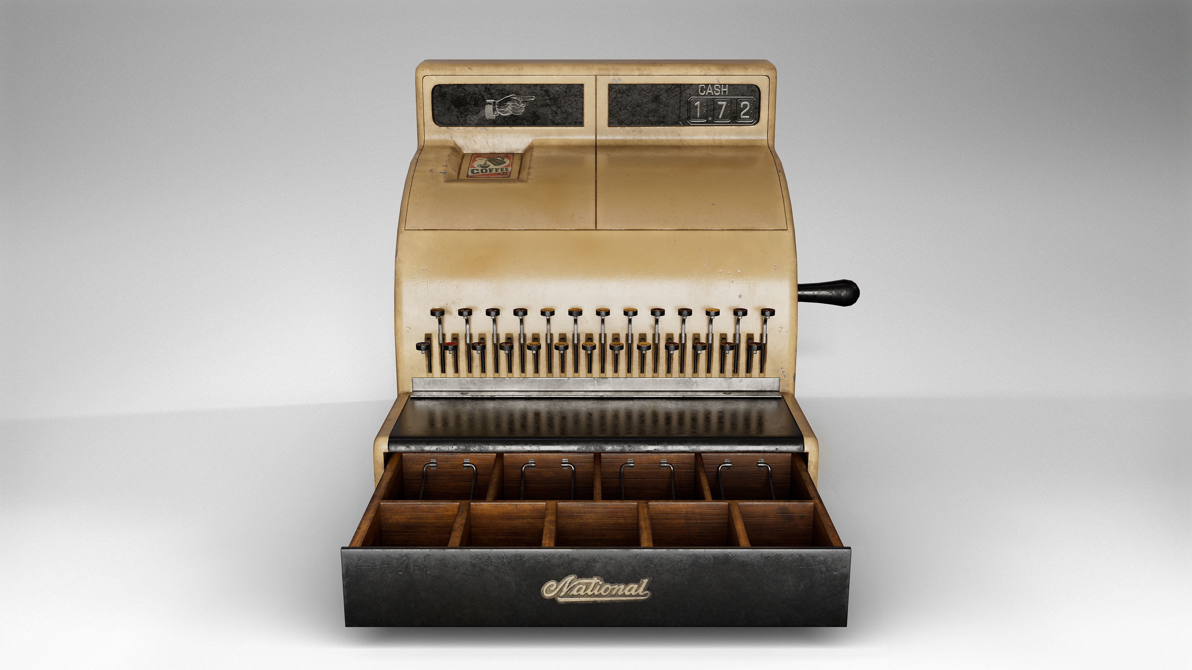 3D model Old Cash Register - Retro Diner Cash Machine VR / AR / low ...