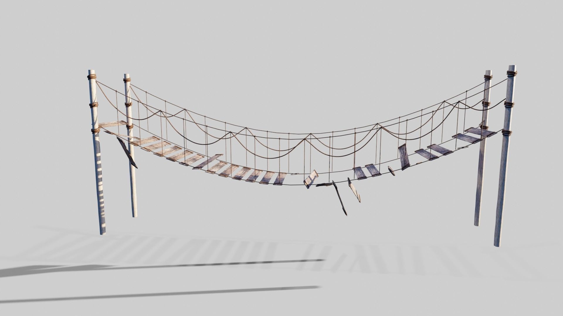 blender geometry nodes procedural rope bridge generator 3D model | CGTrader