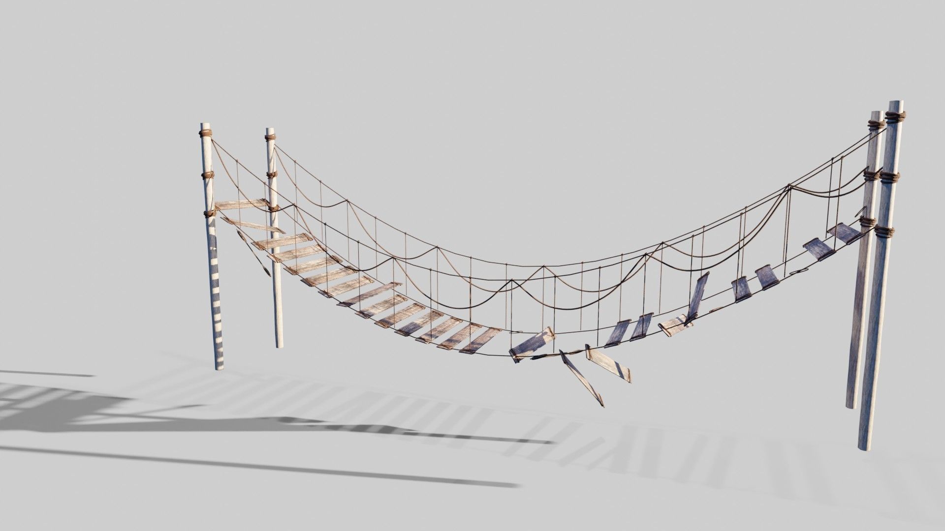 blender geometry nodes procedural rope bridge generator 3D model | CGTrader