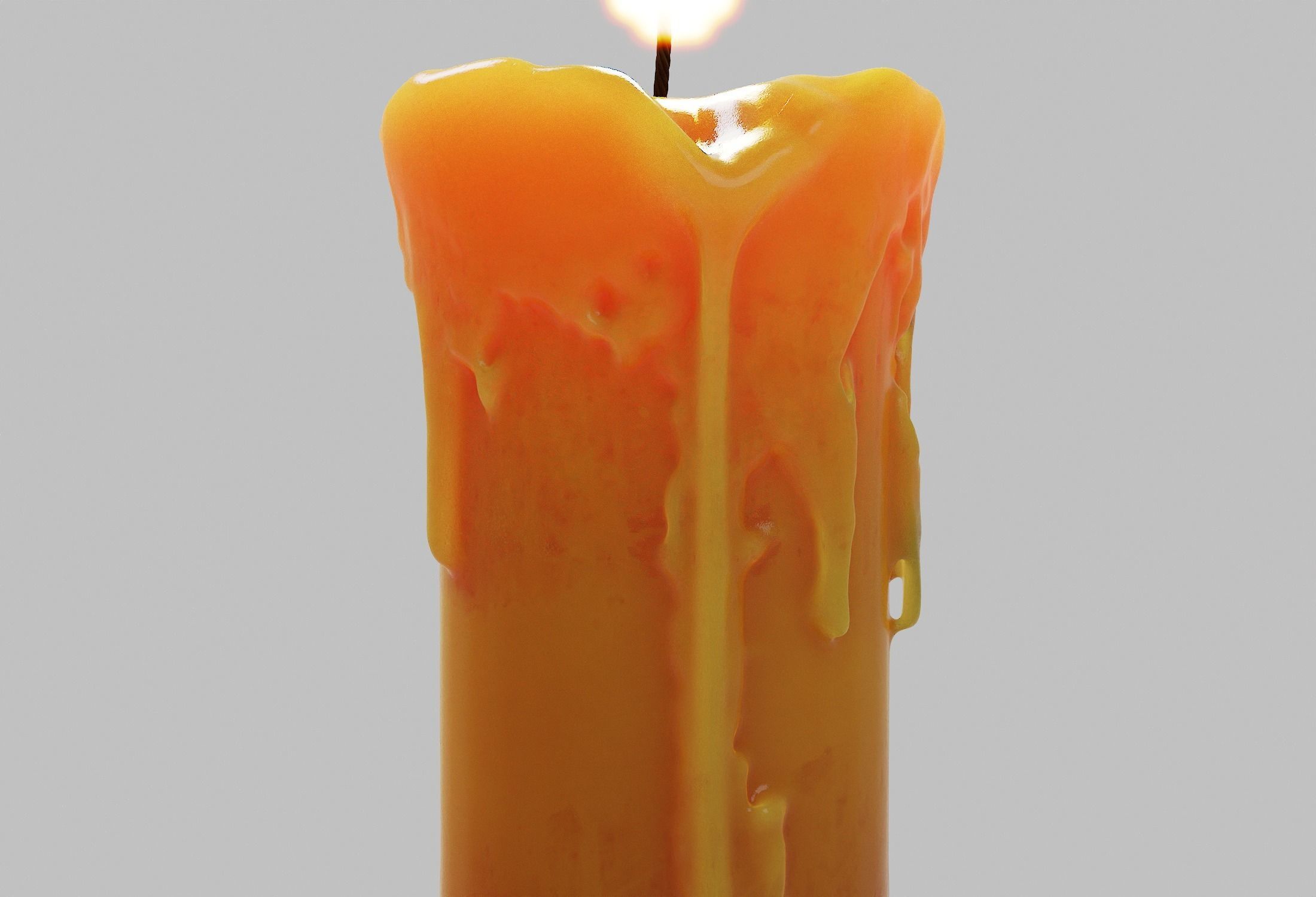 Candle and Candle Holder With Flame 3D model | CGTrader