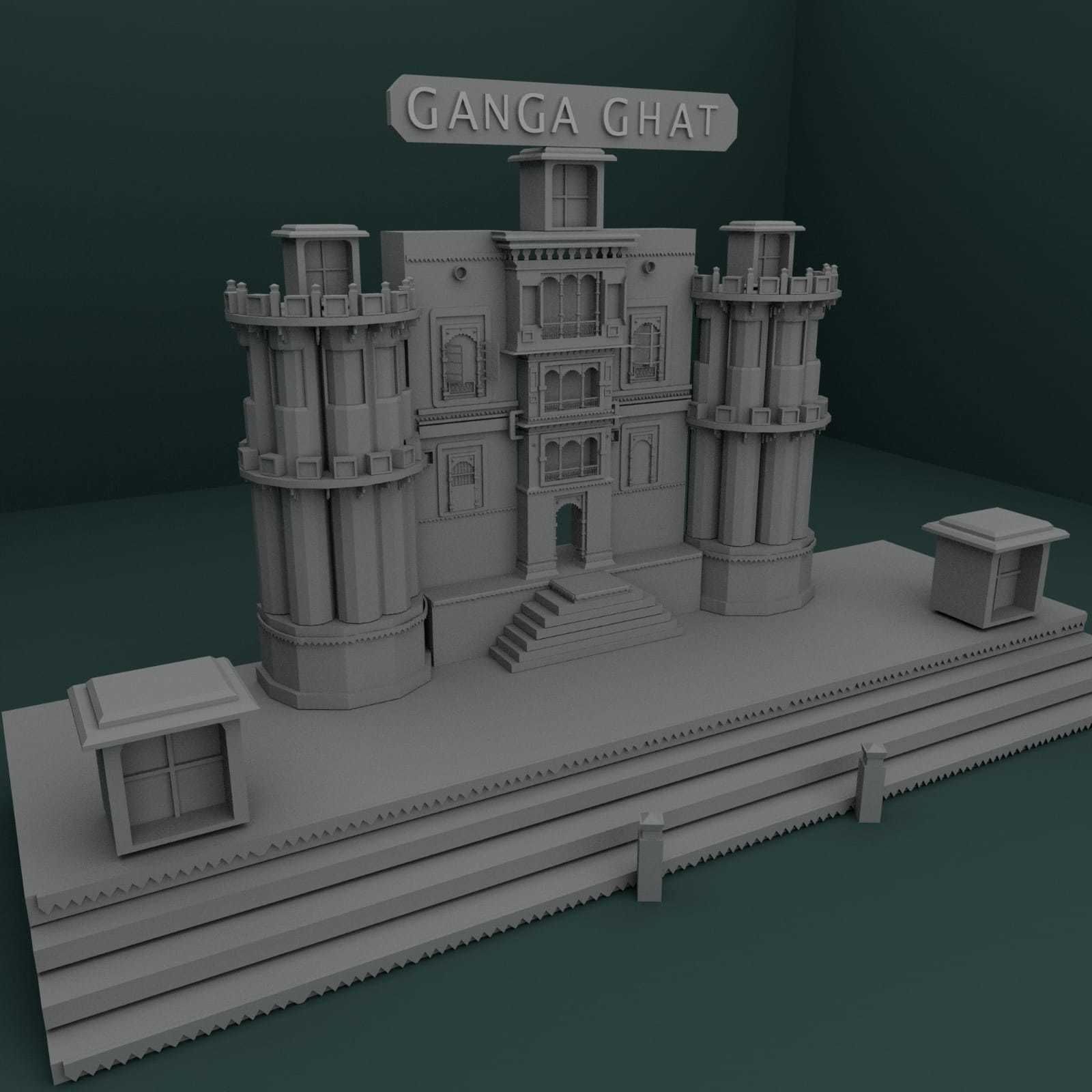 3D model Ganga Ghat Varanasi Fort VR / AR / low-poly | CGTrader